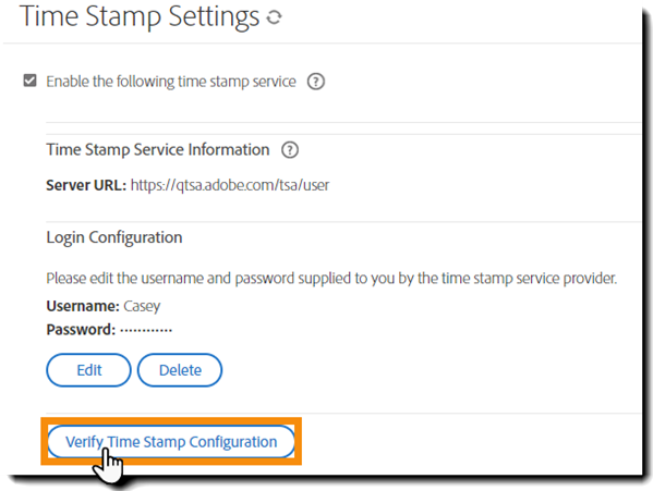 Adobe Acrobat Sign Custom Time Stamp Providers